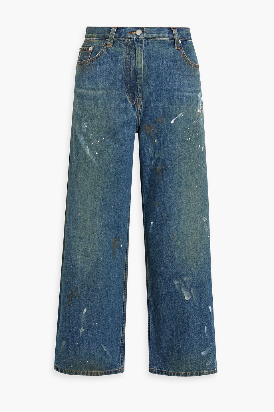 Helmut Lang Cropped Wide-Leg Jeans In Mid Denim - 70% Off